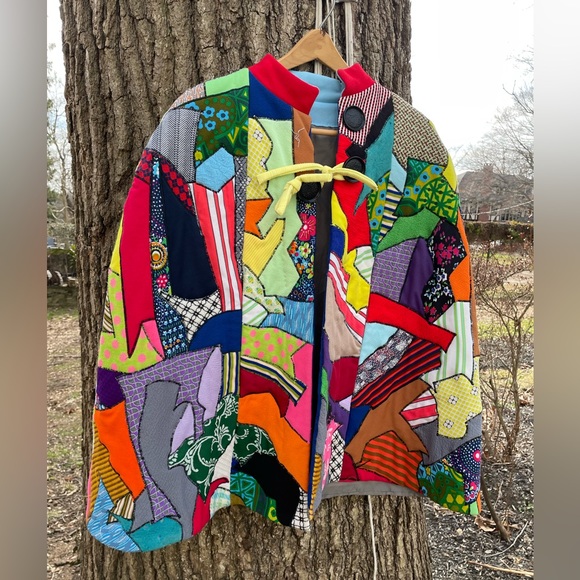 Vintage | Jackets & Coats | Amazing 6s Patchwork Quilt Cape Groovy Boho Poncho Coat Psychedelic ...